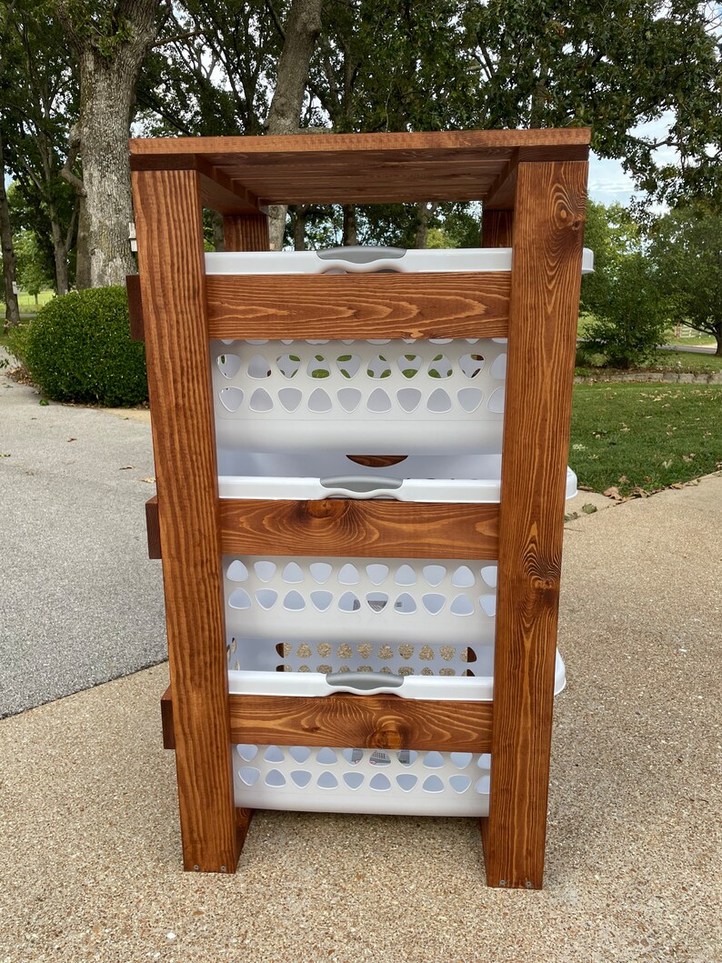 3 Tier Laundry Basket Slide-in Shelf - Etsy
