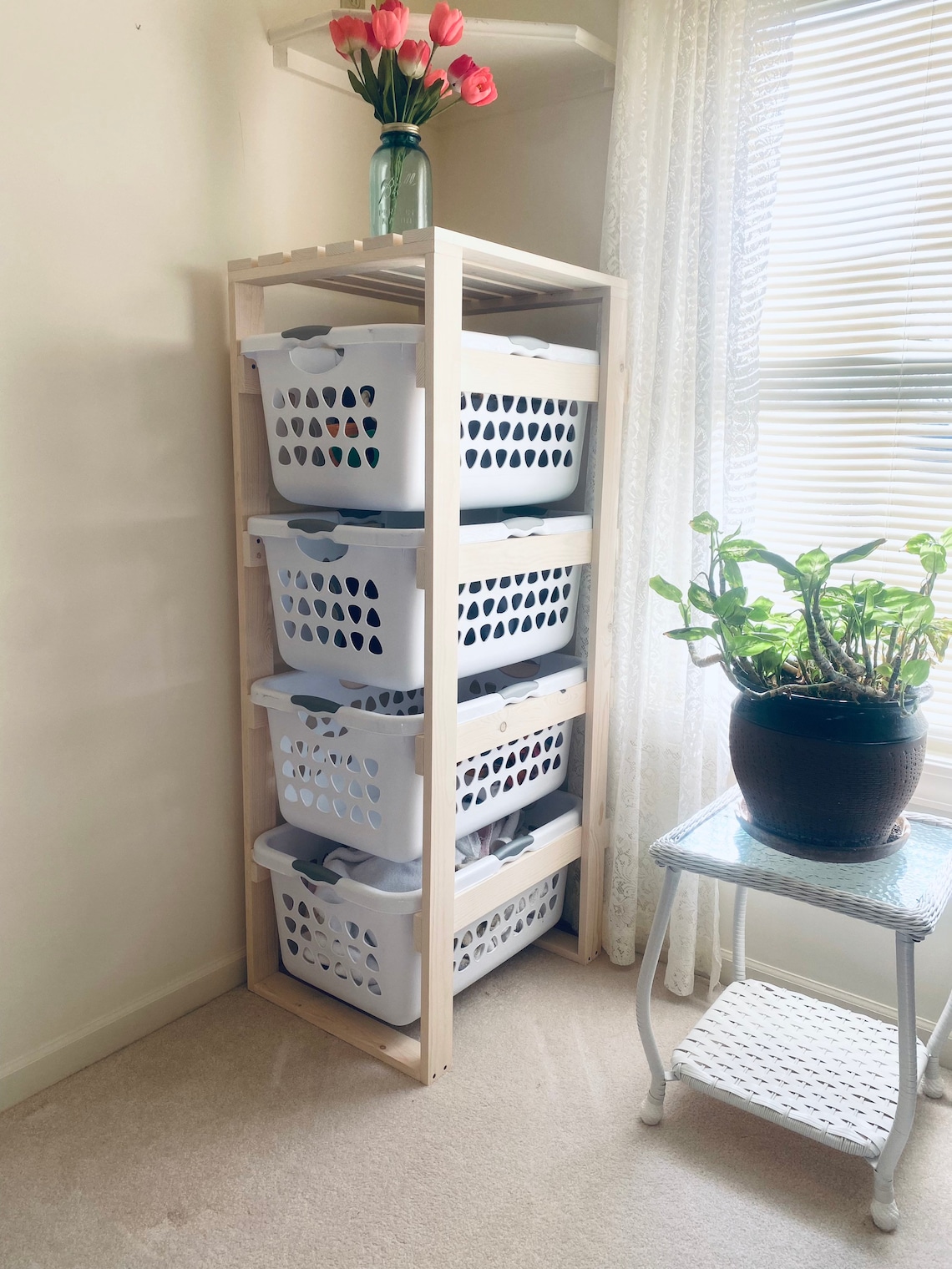 4 Tier Laundry Basket Organizer - Etsy