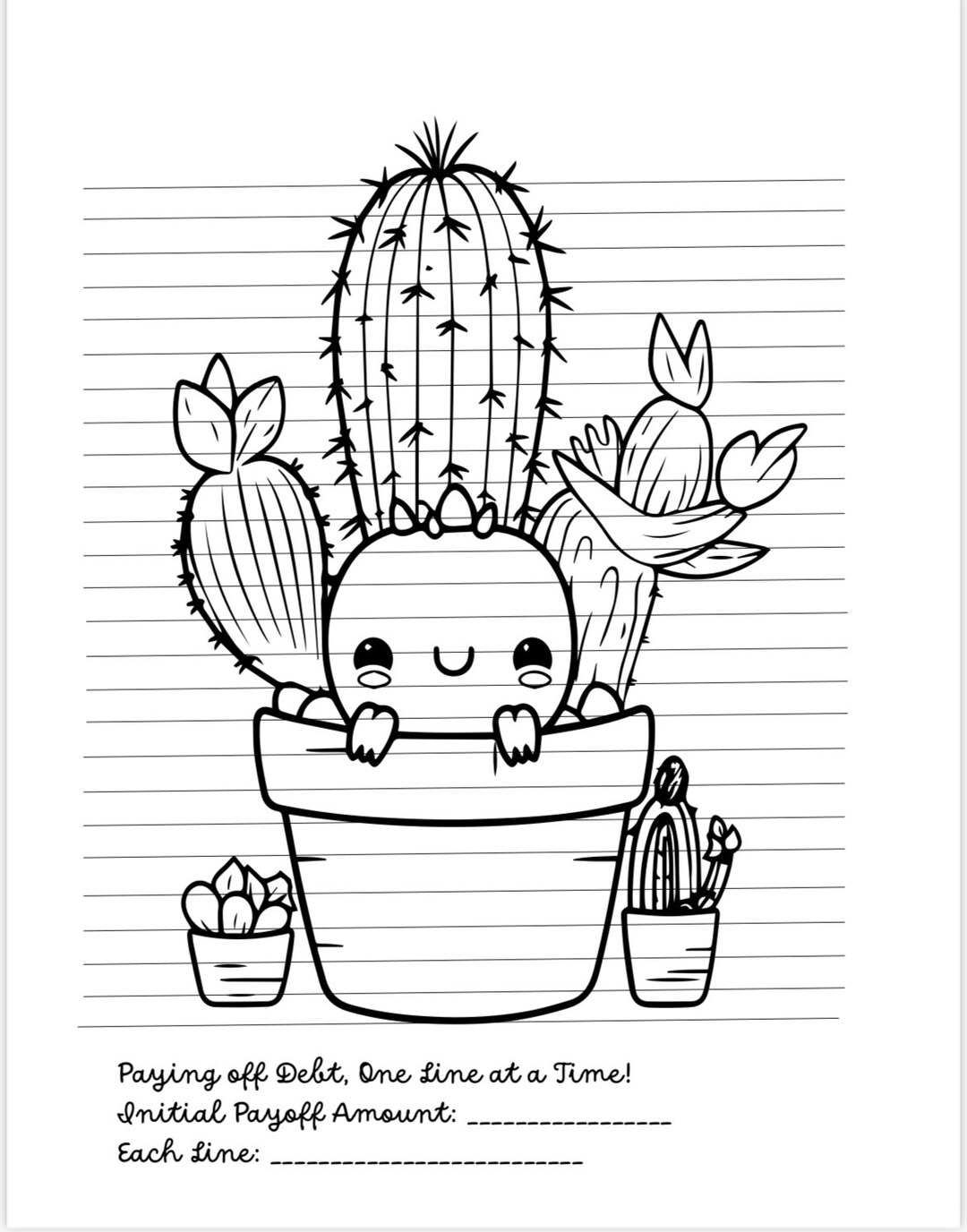 Cute Cactus Payoff Tracker - Etsy