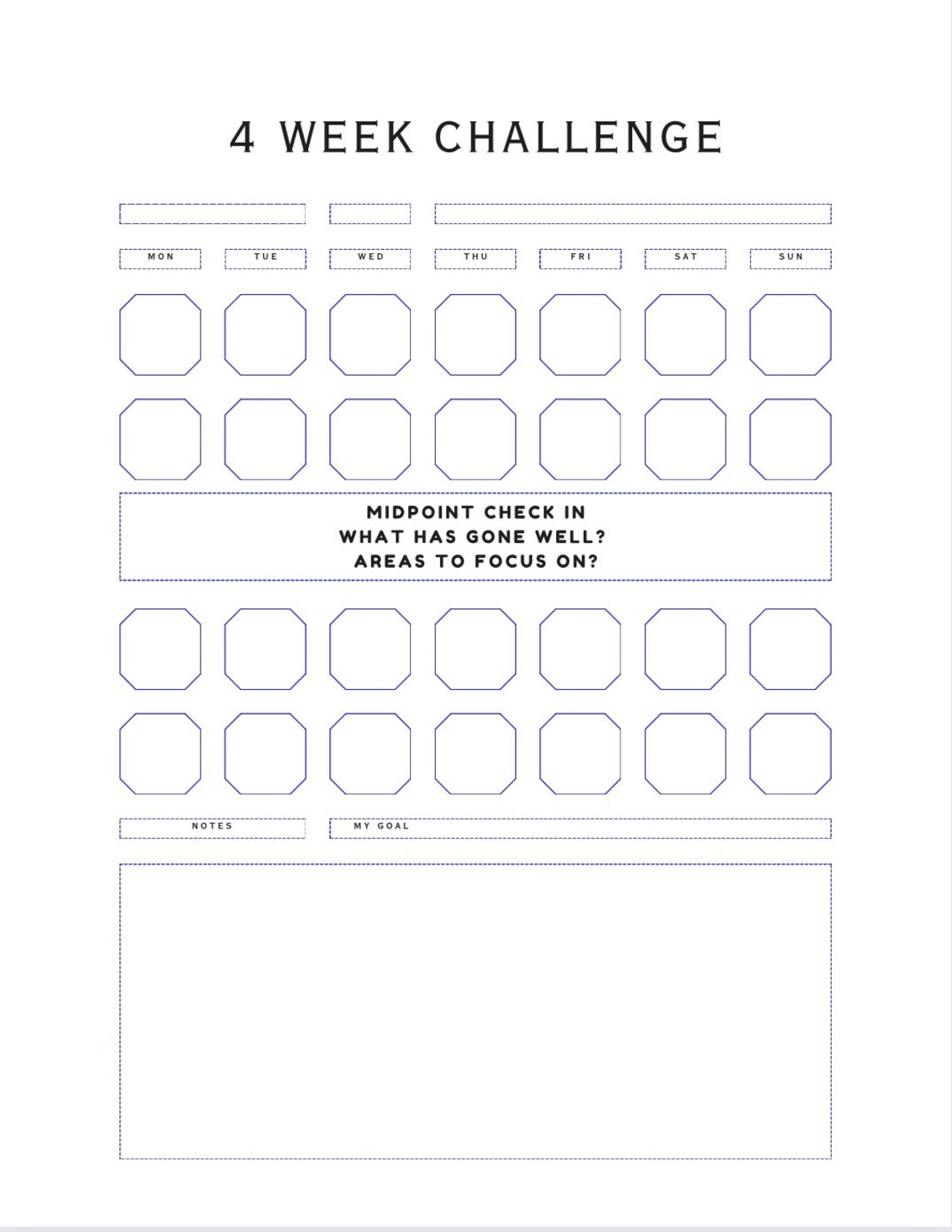 Four and Five Week Challenge Chart - Etsy