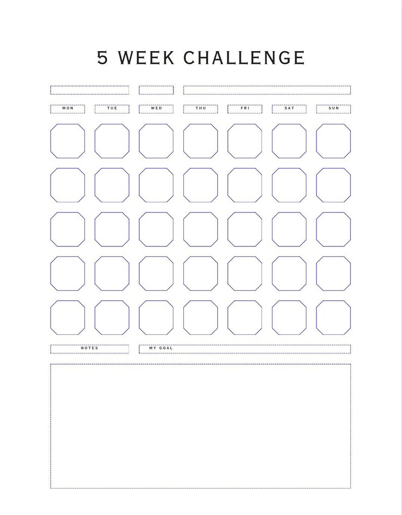 Four and Five Week Challenge Chart - Etsy