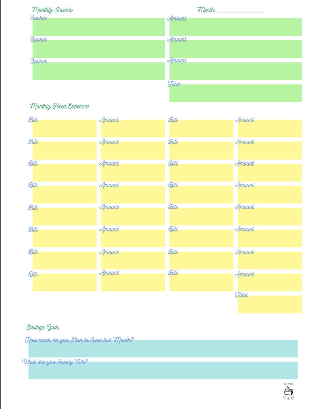 Kakeibo Worksheets - Etsy