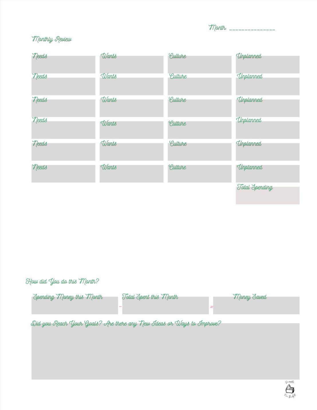 Kakeibo Worksheets - Etsy