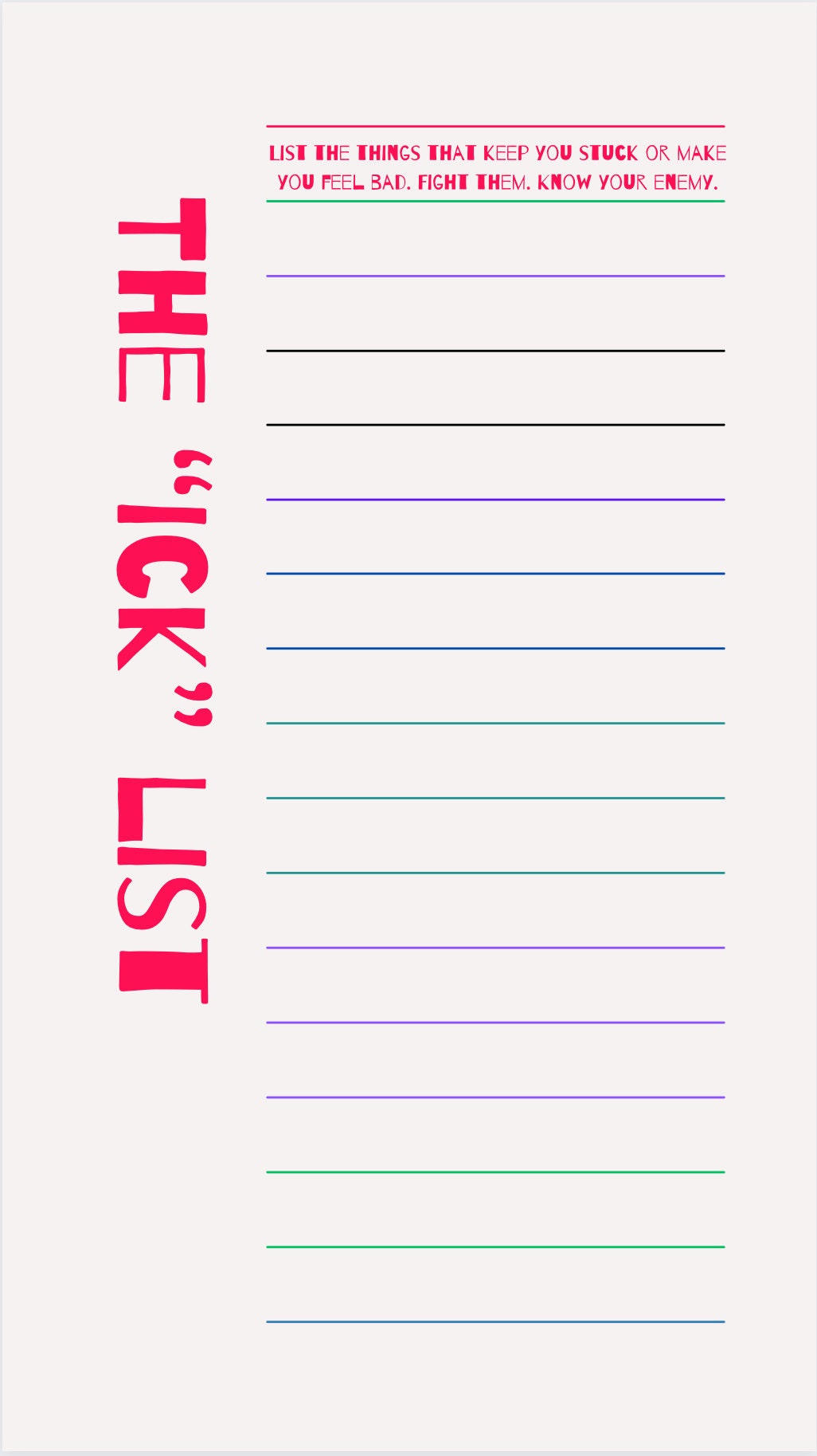 The Ick List and the Love List - Etsy