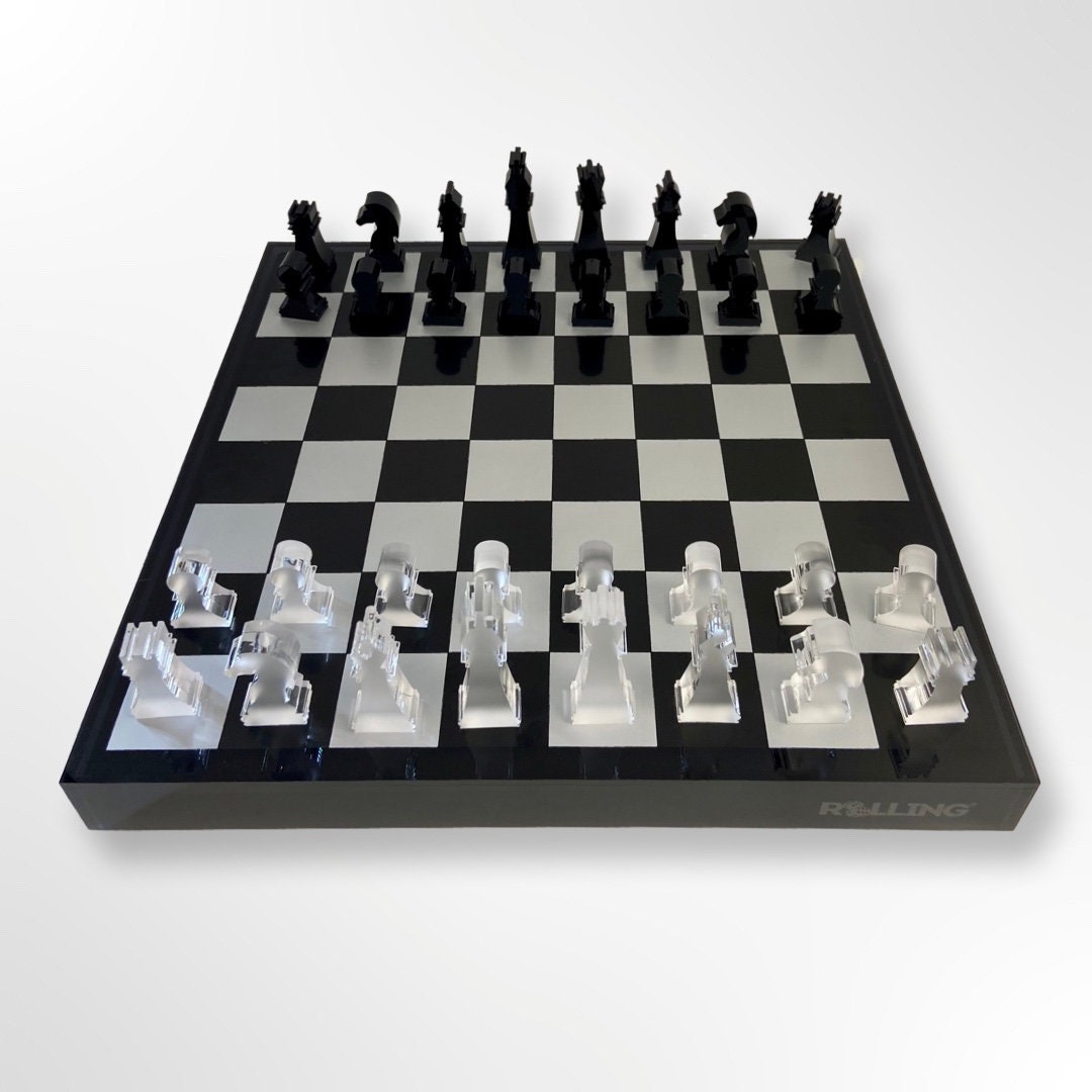 Lucite Acrylic Chess Checkers Premium Set black/silver - Etsy