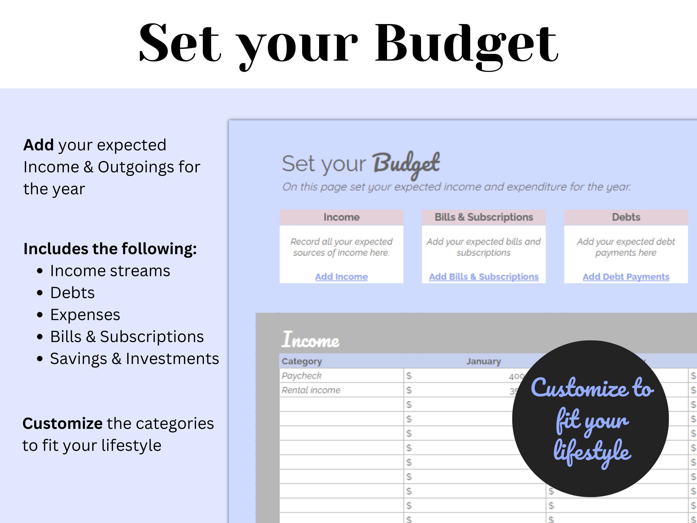 Complete Budgeting Spreadsheet | Expense Tracker |budgeting Tools ...