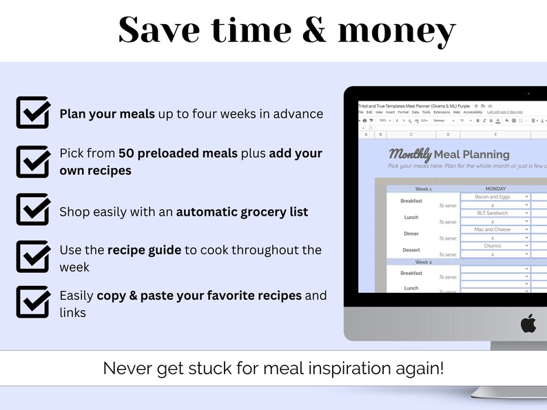 Weekly Meal Planner | Meal Planner Template | Menu Planner | Meal Prep ...