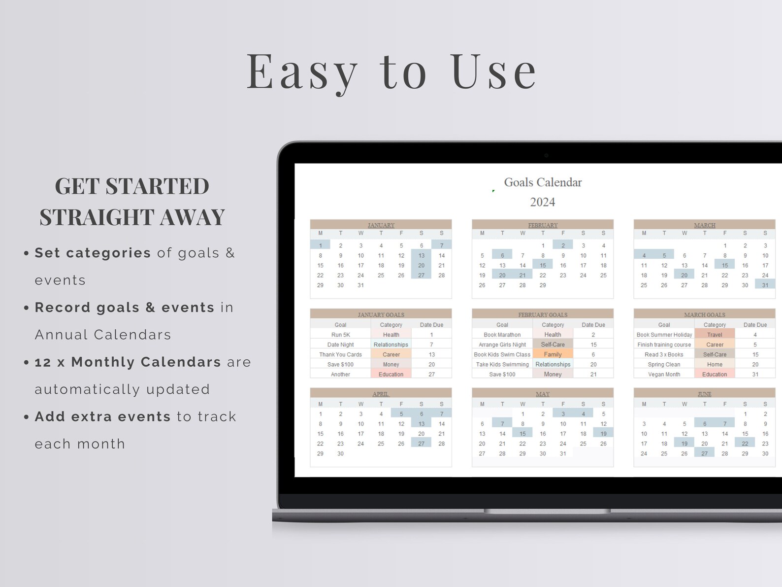 Customizable Excel Spreadsheet Template | Editable Excel Calendar ...
