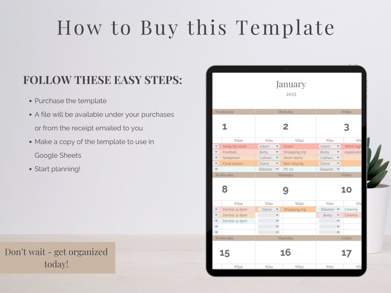 Flexible Group Monthly Scheduler | Weekly Google Sheet Calendar ...
