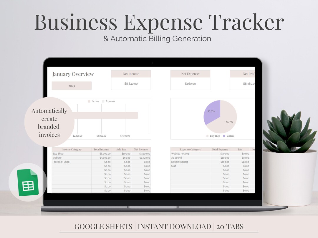 Business Expense Tracker | Small Business Income Tracker | Tax Records ...