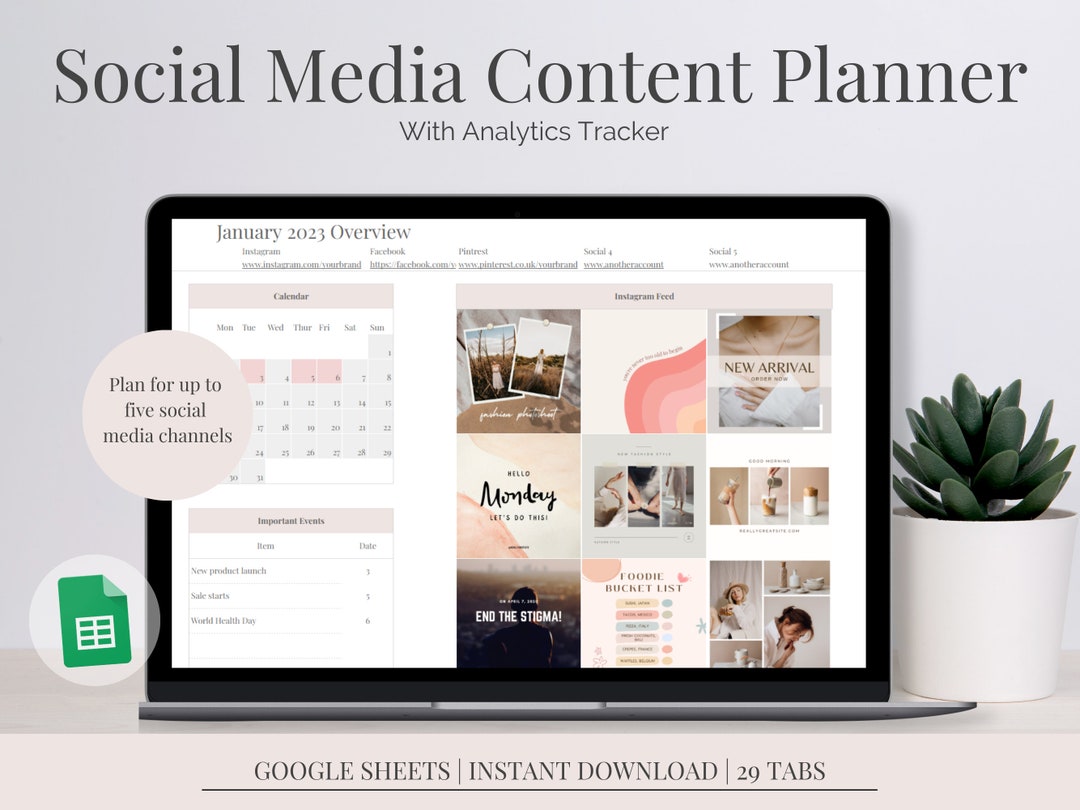 Social Media Planner | Google Sheets Content Planner | Marketing ...