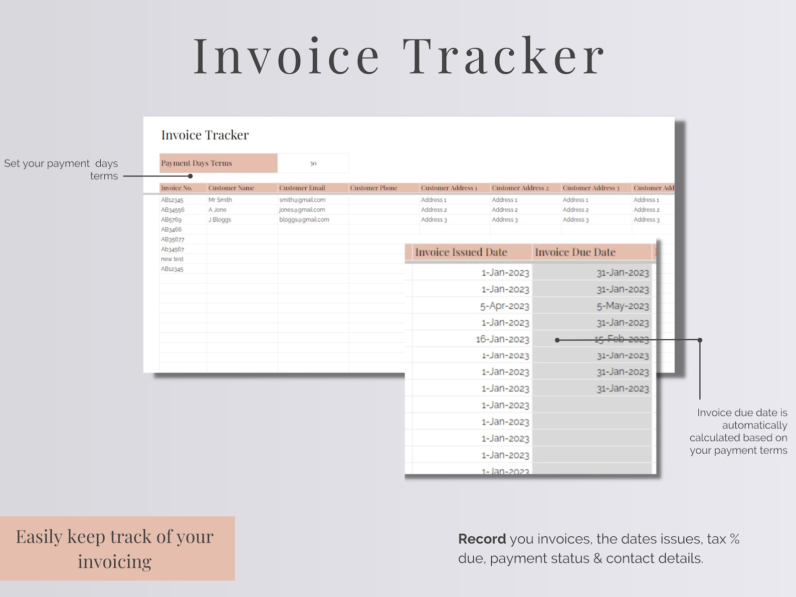 Invoice Tracker & Template Google Sheets Automatic Invoicing Tool ...