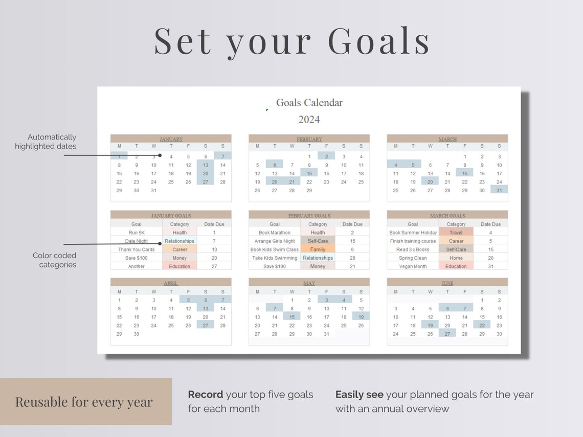 Customizable Excel Spreadsheet Template | Editable Excel Calendar ...