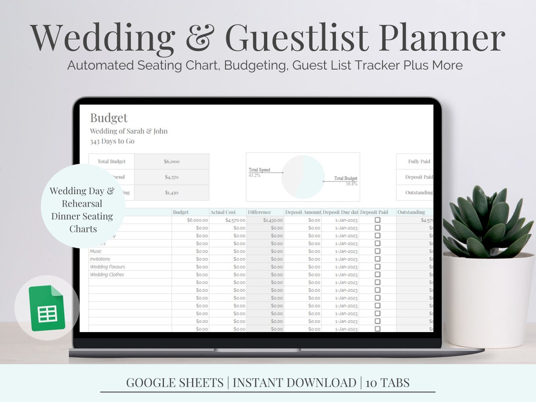 Wedding Google Sheet | Guestlist Spreadsheet | Wedding Planning | RSVP ...