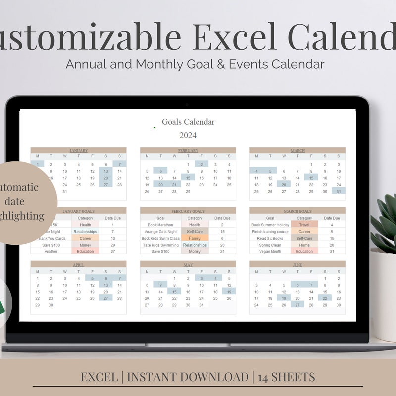 Calendar Template - Etsy
