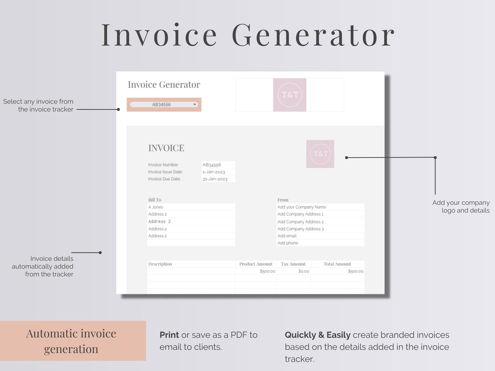 Invoice Tracker & Template Google Sheets | Automatic Invoicing Tool ...