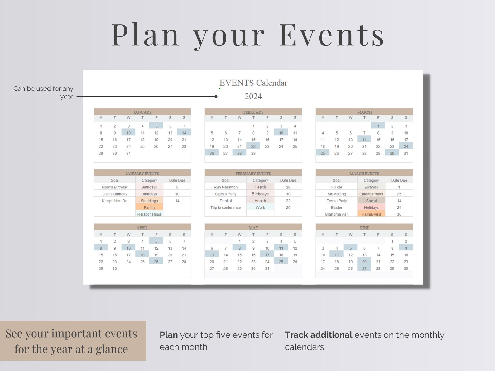 Customizable Excel Spreadsheet Template | Editable Excel Calendar ...