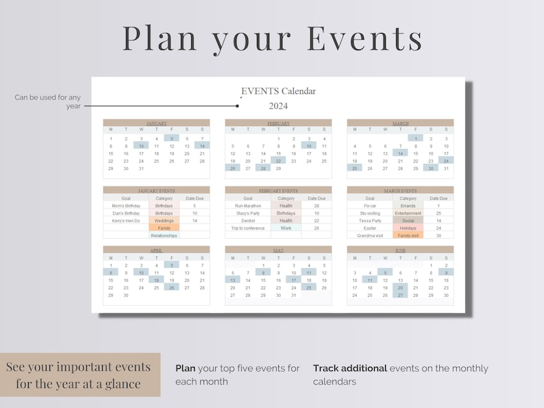 Customizable Excel Spreadsheet Template | Editable Excel Calendar ...