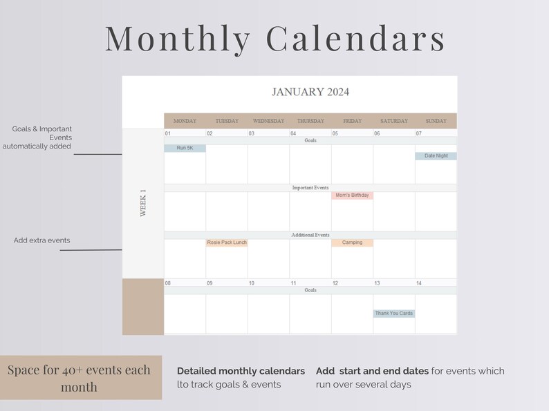 Customizable Excel Spreadsheet Template | Editable Excel Calendar ...
