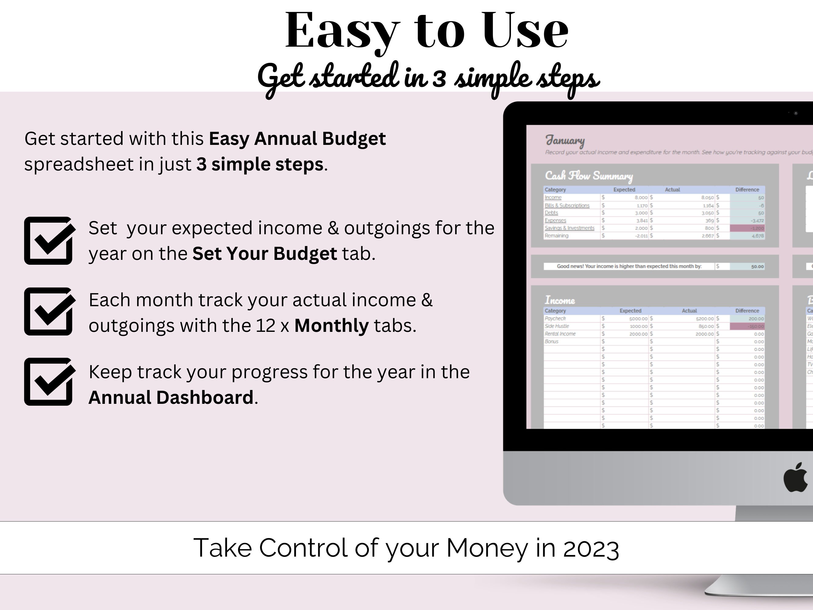 2023 Yearly Budget Template | Annual Budget Spreadsheet | Google Sheets ...