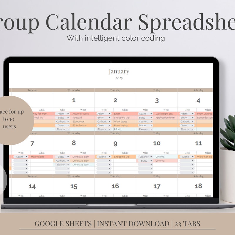 Flexible Calendar Template - Etsy UK
