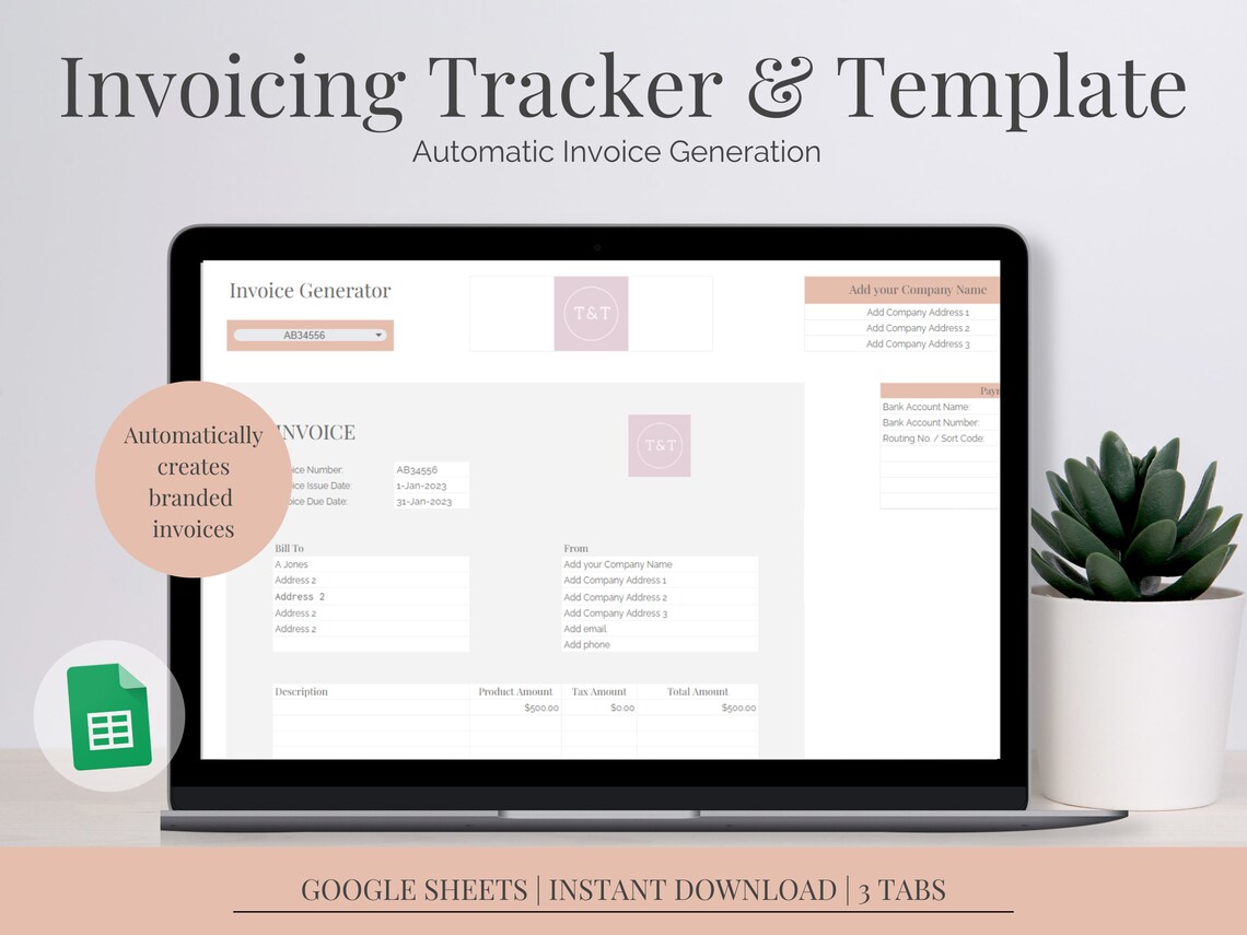 Invoice Tracker & Template Google Sheets | Automatic Invoicing Tool ...