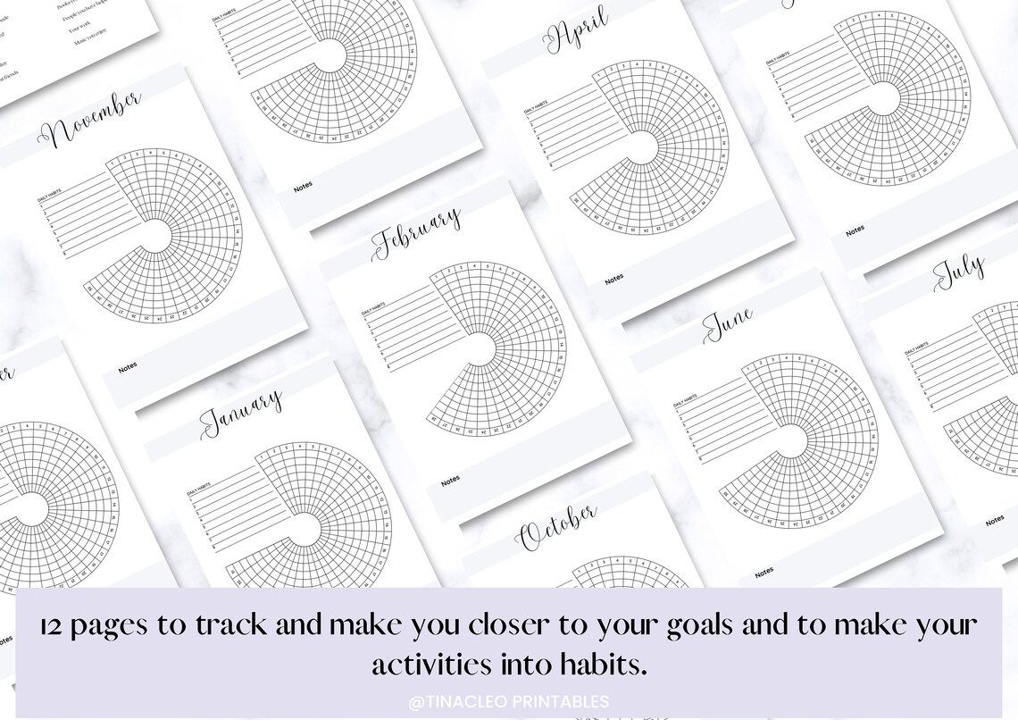 DAILY HABIT TRACKER, Circle Tracker, Self Care, Mindfulness,routine ...