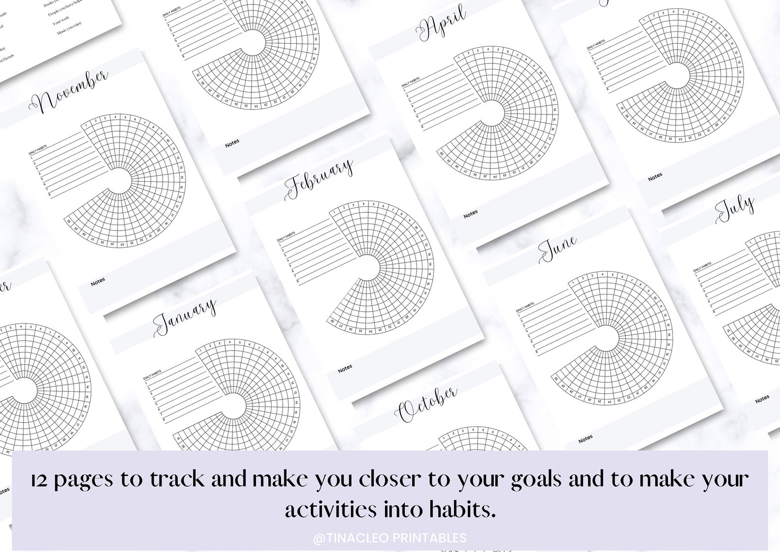 DAILY HABIT TRACKER, Circle Tracker, Self Care, Mindfulness,routine ...