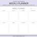 WEEKLY PLANNER PRINTABLE Landscape, Minimalist Weekly Schedule, Week at ...