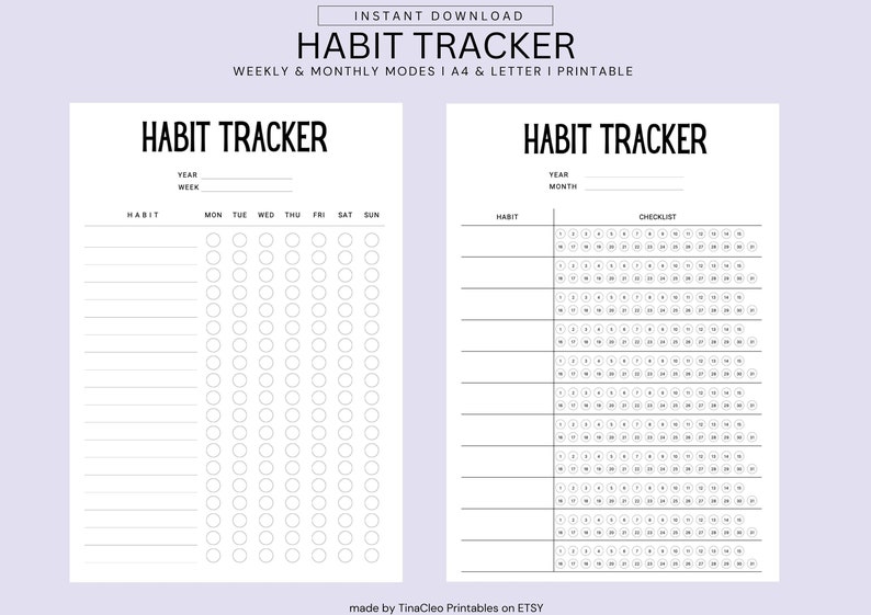 HABIT Tracker, Habit Planner, Daily Habit Planner, Unique Planner for ...