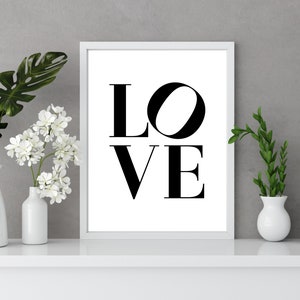 LOVE PRINT ART, Printable Wall Art, Digital Download, Modern Most ...
