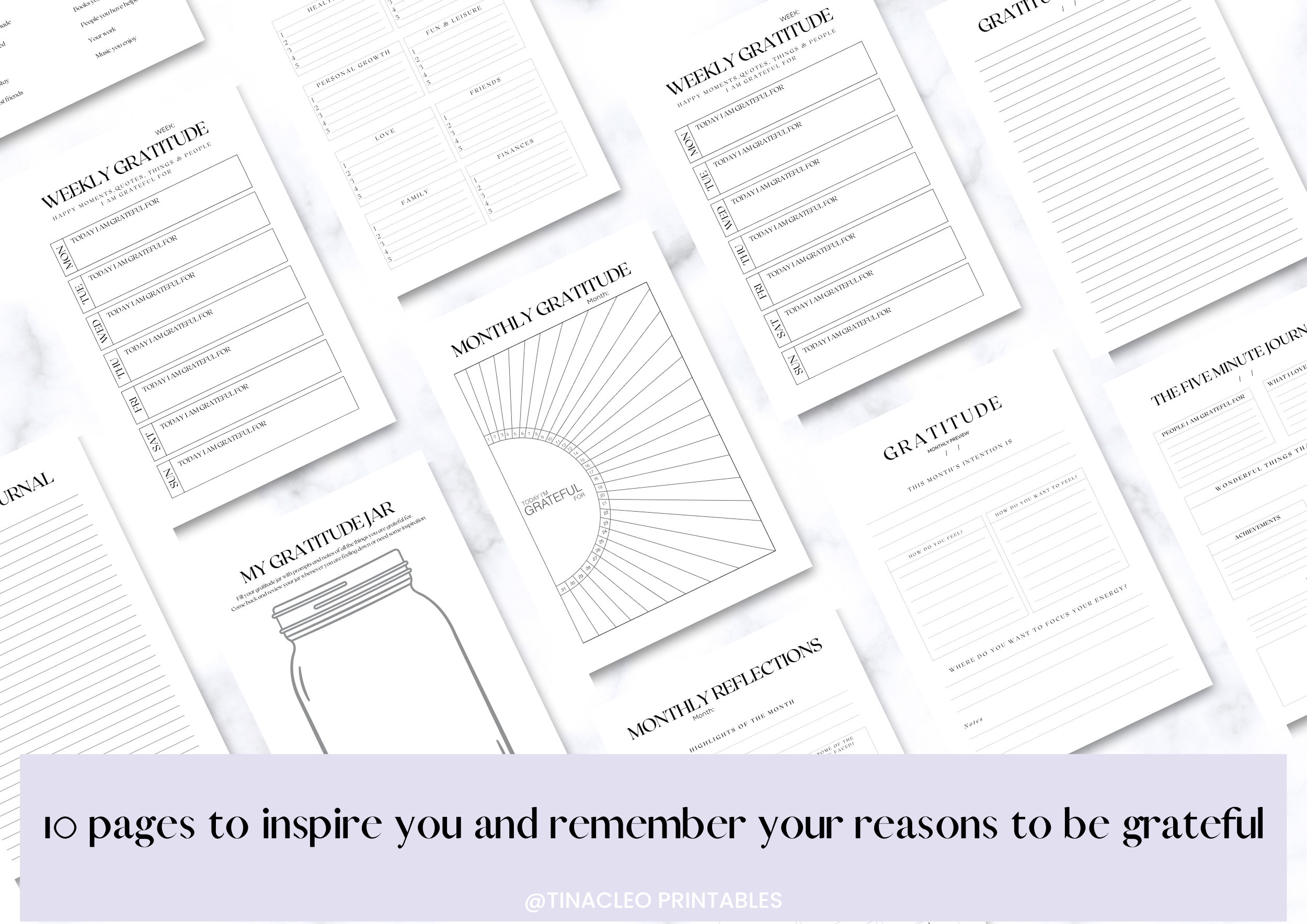 PRINTABLE GRATITUDE JOURNAL, Mental Health Bundle, Self Care Journal ...