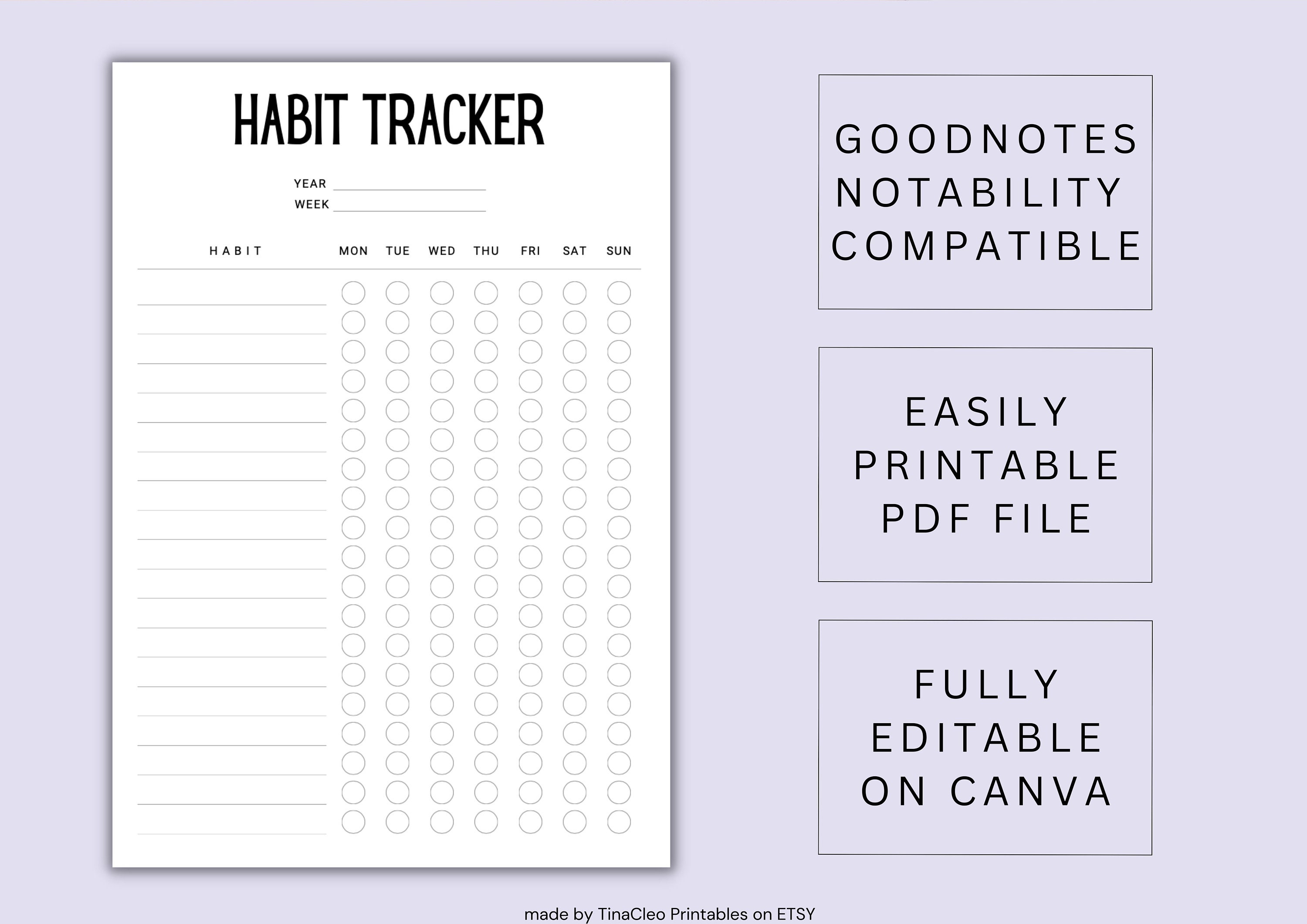 HABIT Tracker, Habit Planner, Daily Habit Planner, Unique Planner for ...
