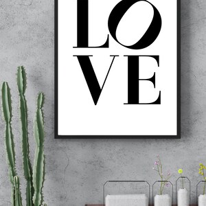 LOVE PRINT ART, Printable Wall Art, Digital Download, Modern Most ...