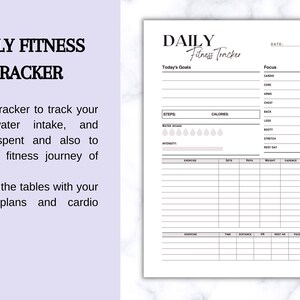 PRINTABLE FITNESS PLANNER, Health and Fitness Bundle, Fitness Journal ...