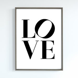 LOVE PRINT ART, Printable Wall Art, Digital Download, Modern Most ...