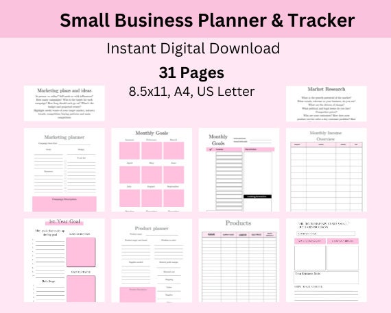 Small Business Productivity, Planner, Goal, Tasks, List, Checklist ...