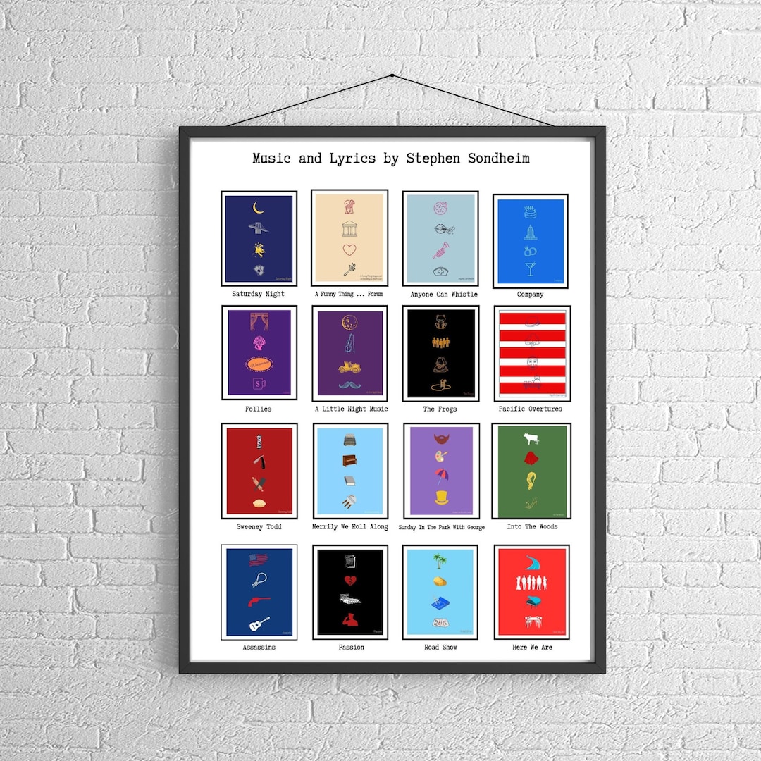 Complete List of Stephen Sondheim Shows Minimalist Printable Wall Art ...