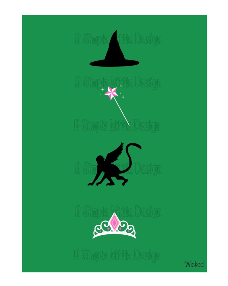 Wicked Broadway Art Print: Minimalist Musical Theater Gift (digital ...