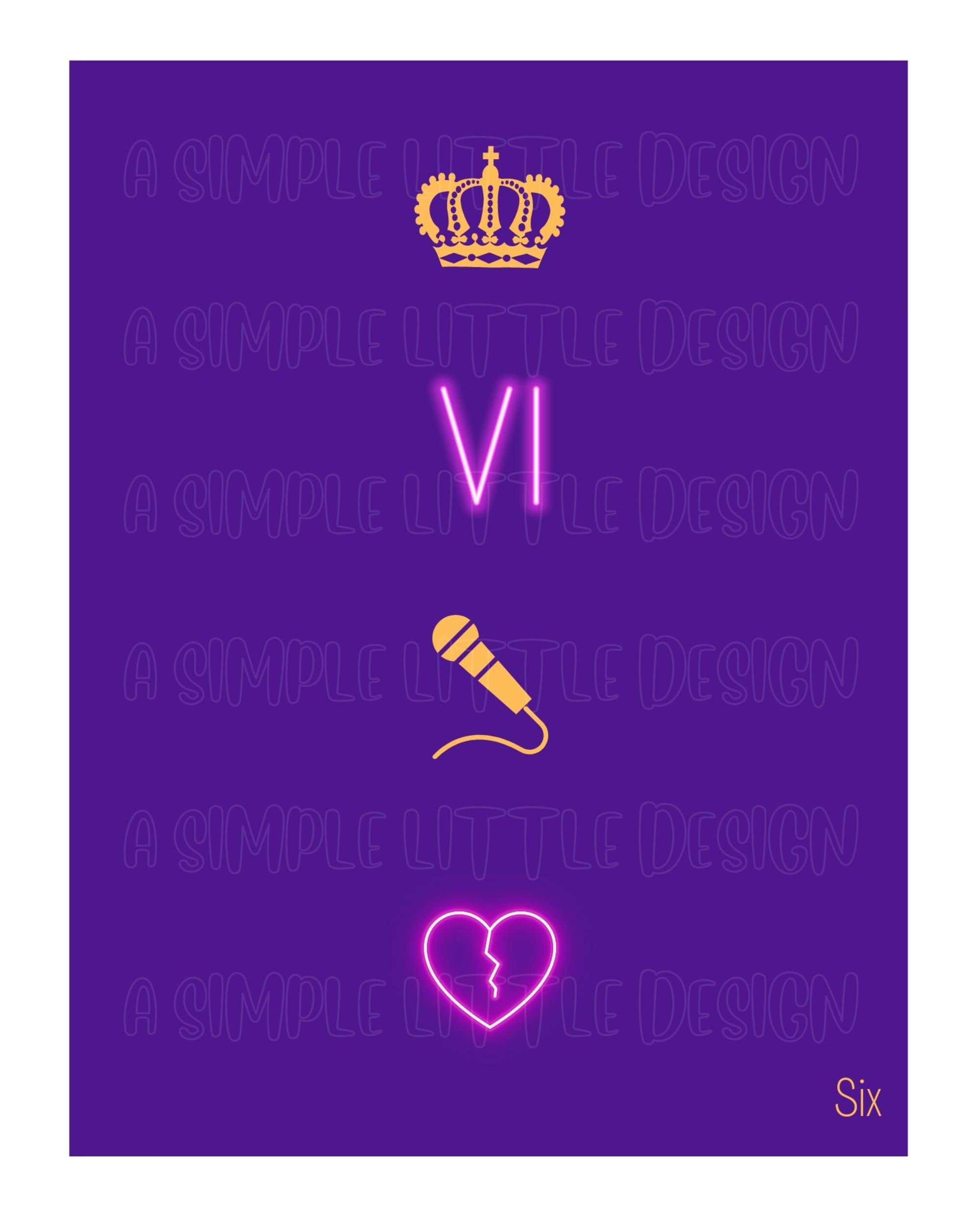 Six the Musical Broadway Print: Minimalist Wall Art (digital Download ...