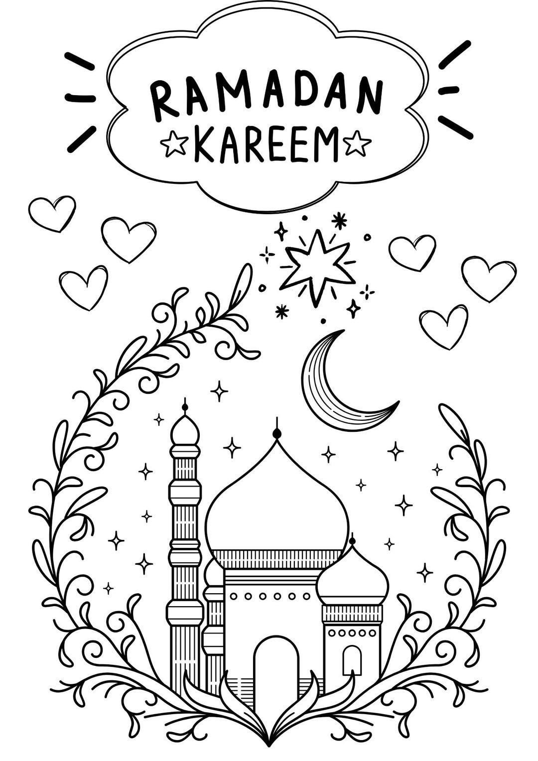 20 Ramadan Coloring Pages: Fun Ramadan Designs (PDF Digital Download ...