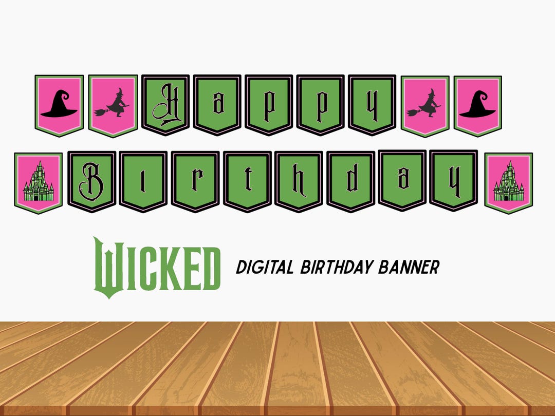 Wicked Birthday Banner/bunting: Printable DIY Bunting (instant Download ...