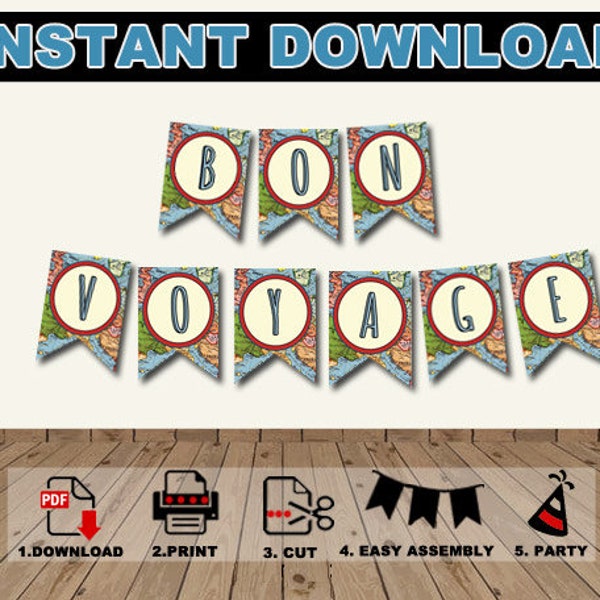 Bon Voyage Banner - Etsy