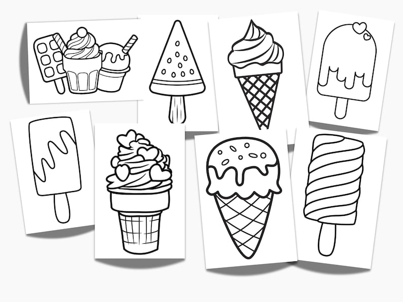 Ice Cream Coloring Pages: 25 Fun Summer Designs (PDF Download) - Etsy ...