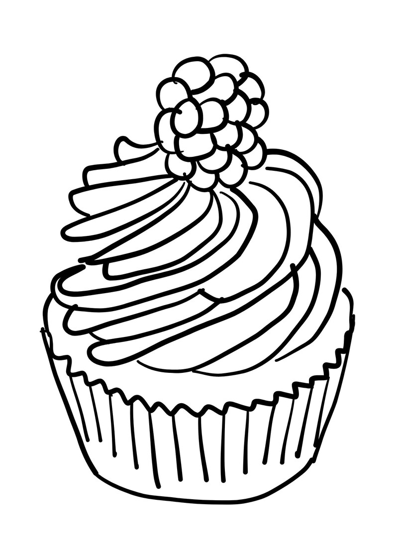 Cupcake Coloring Pages: 50 Fun Designs for Adults & Kids (PDF Download ...