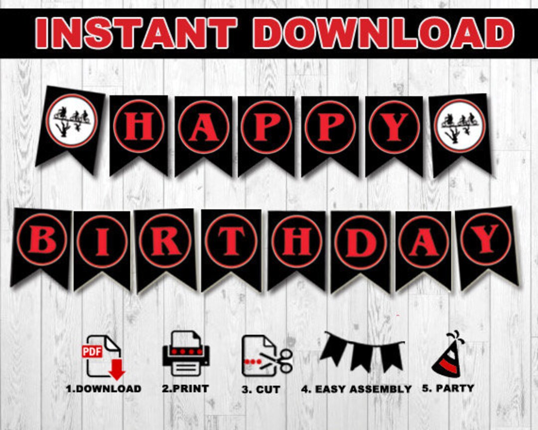 Stranger Things Birthday Banner: Printable DIY Bunting (instant ...