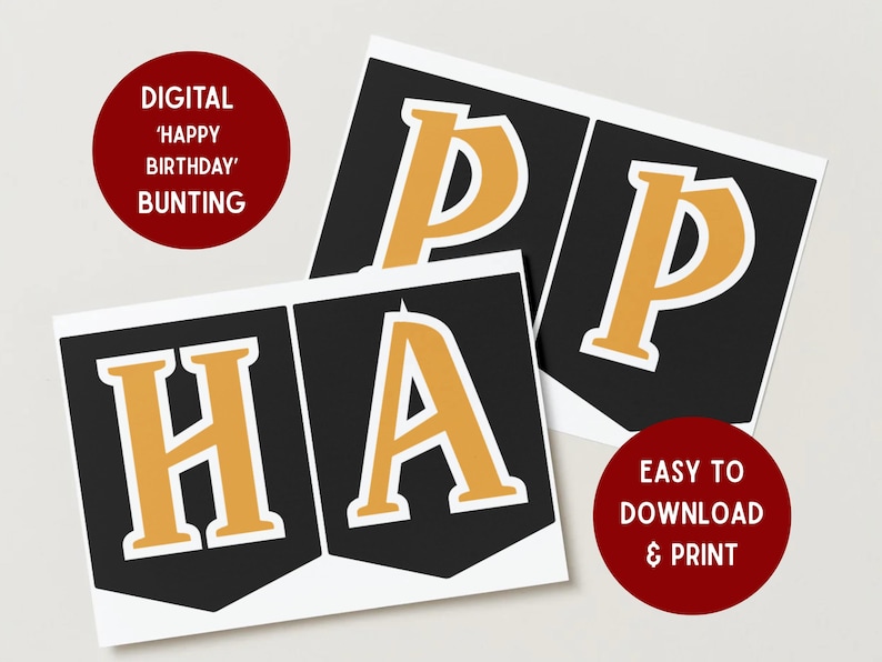 Harry Potter Hufflepuff Birthday Banner/bunting: Printable DIY Bunting ...