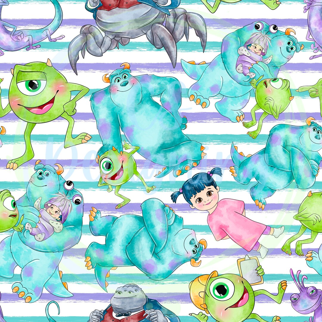 Monsters Inc,monsters Seamless Pattern,seamless Pattern,digital Paper ...