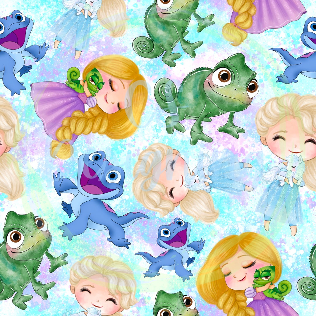 Frozen Digital Paper,ice Princess,princess Seamless Pattern,magic Kingdom Seamless,rapunzel ...