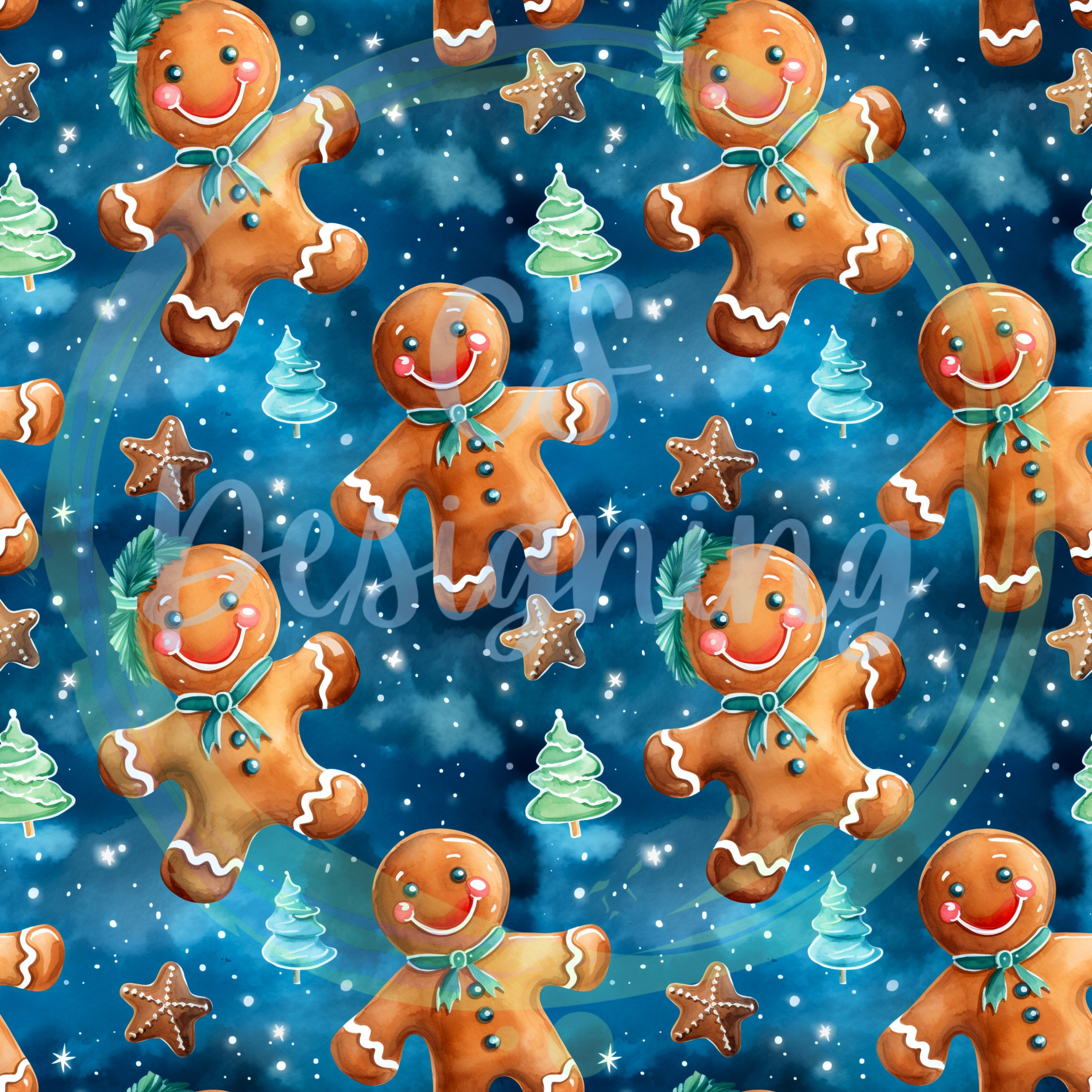 Christmas,gingerbread Man,christmas Seamless,christmas Digital ...
